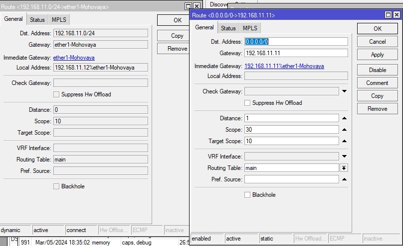 How to assing a dynamic route to a routing table - General - MikroTik ...