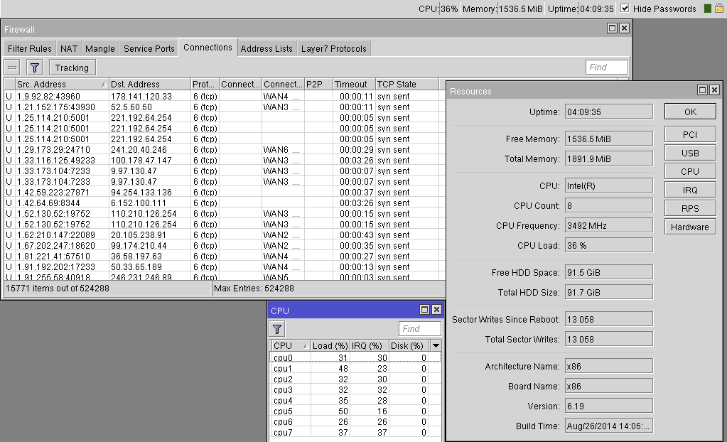 Max Entries: 524288 Only on x86!? - General - MikroTik community forum