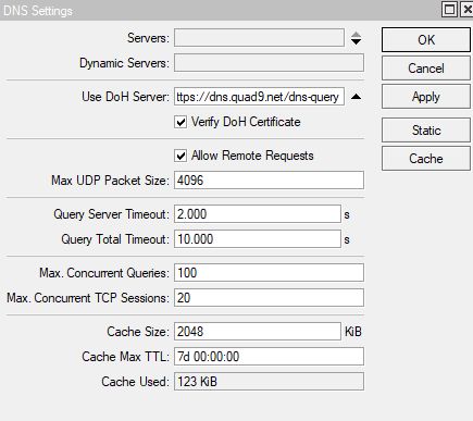 DoH with Quad9 and syslog err. - General - MikroTik community forum