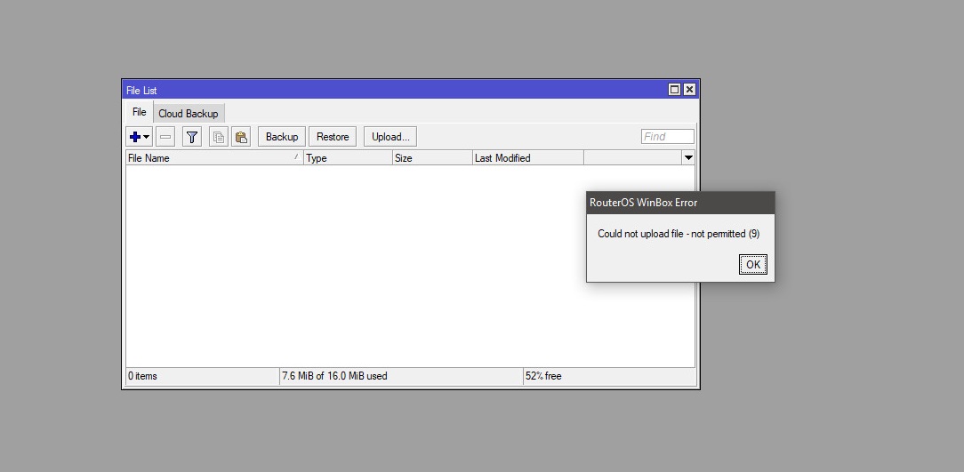 Problems uploading files - General - MikroTik community forum