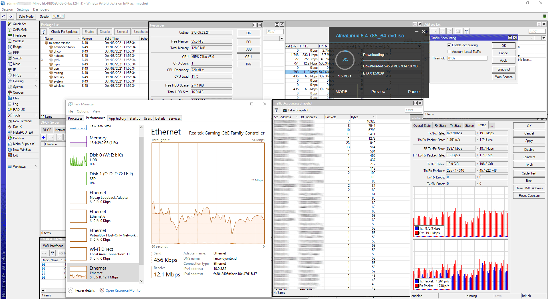 My Mikrotik Hap Ac Have Small Bytes Count On Ip Accounting General Mikrotik Community Forum