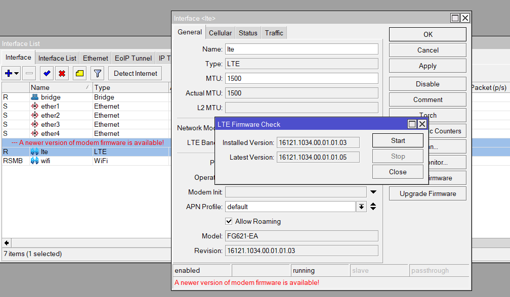 hAP ax lite LTE - issues after modem FW upgrade to 16121.1034.00.01.01 ...
