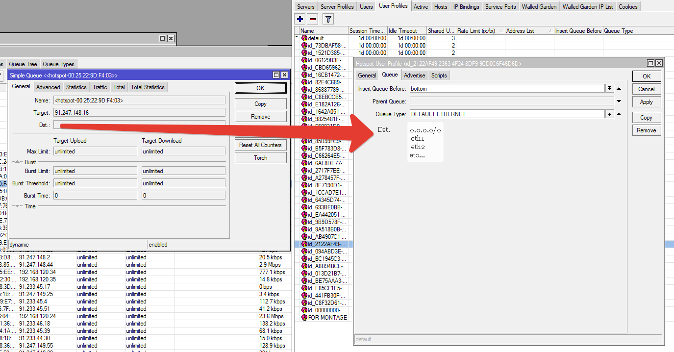 New features: dynamic queues (param Dst.). - General - MikroTik community forum