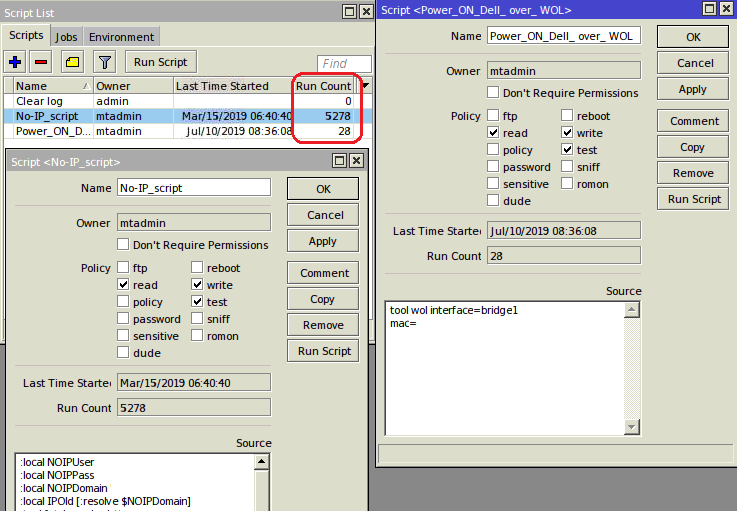 Script run count do not reset after reboot - Scripting - MikroTik community forum
