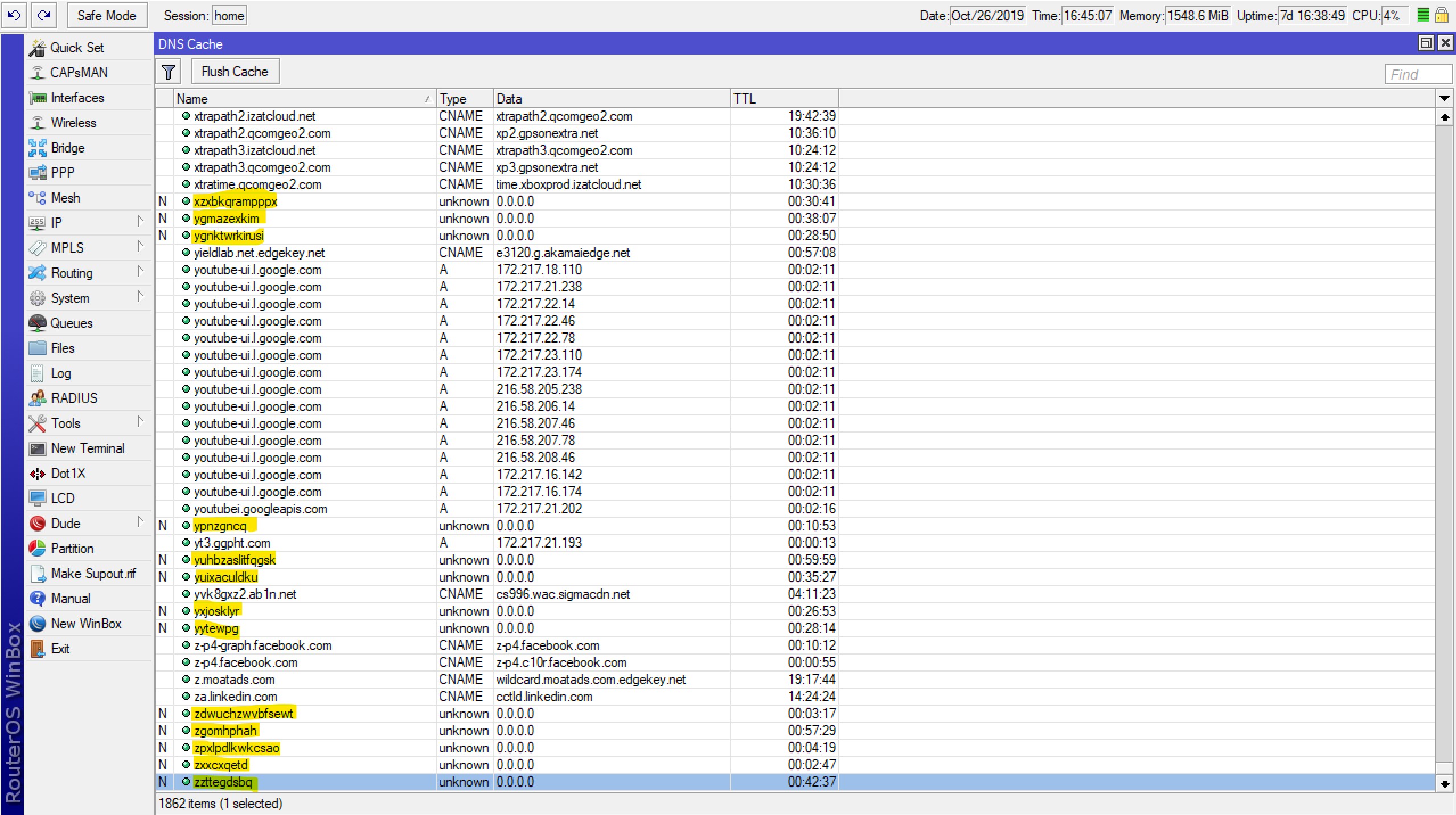 Suspicious DNS cache entries - General - MikroTik community forum