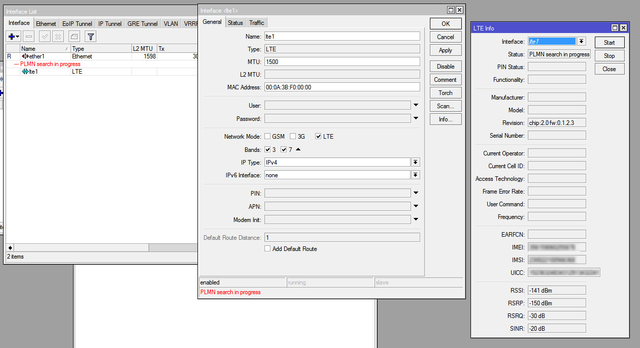 SXT LTE - PLMN search in progress - General - MikroTik community forum