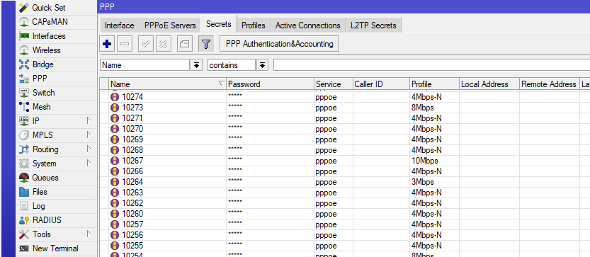 Change all users in PPPOE profile A to profile B. - Scripting - MikroTik community forum