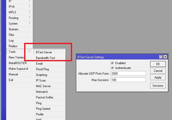 Mikrotik Bandwidth test can't connect error - Wireless Networking ...