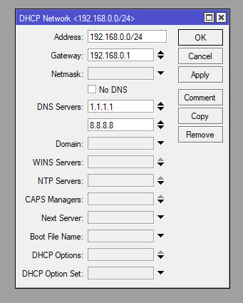 Change DCHP pool - Beginner Basics - MikroTik community forum
