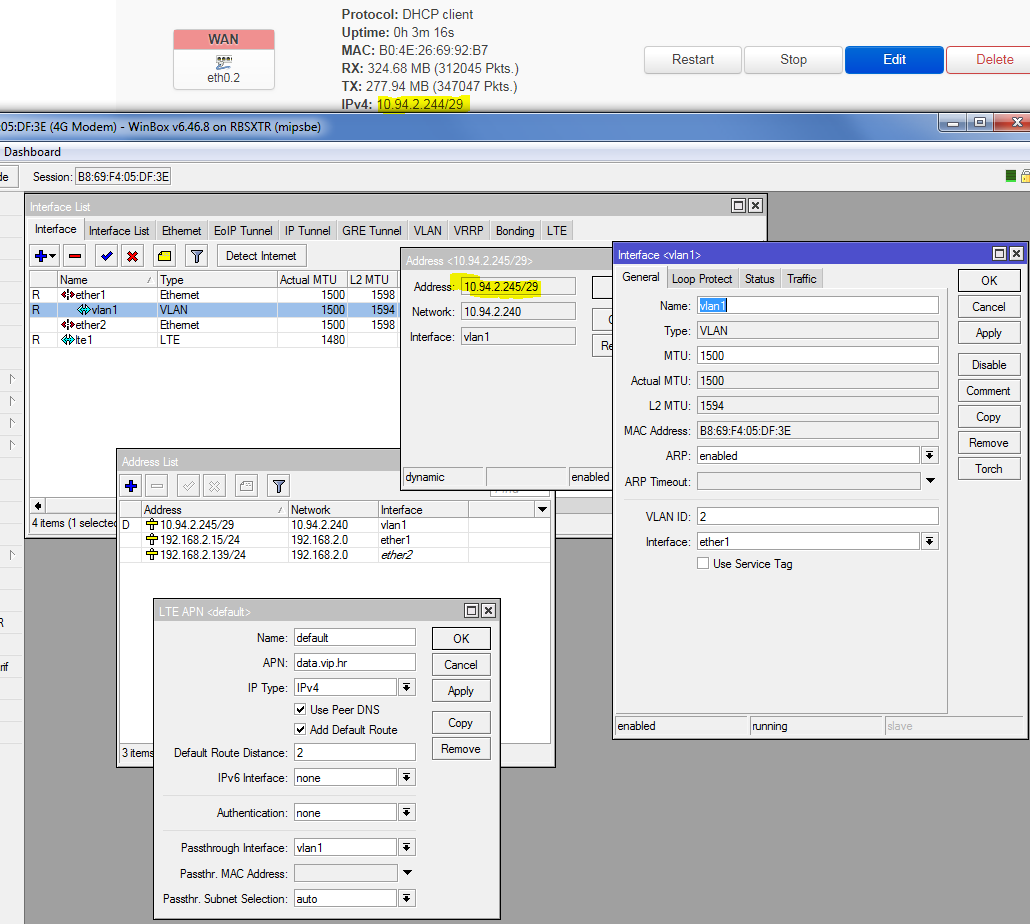 [sxt Lte] Lte Passthrough Getting Ip Slow Band Reconnection Wireless Networking Mikrotik