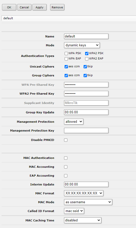 Trying to Setup New WiFi Password! - Beginner Basics - MikroTik community forum